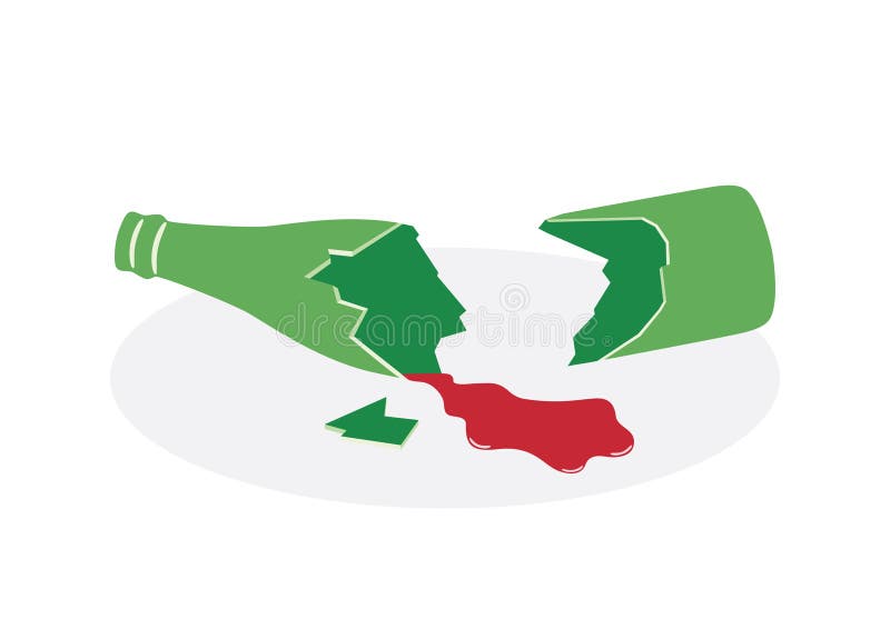 Broken Bottle, Drop, Alcohol, Glass Isolated Stock Vector ...