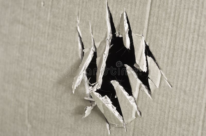 Broken Box with Traces of Claws and Darkness Inside Stock Photo - Image ...