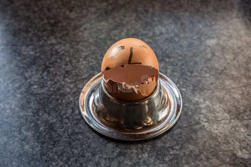 Broken Breakfast Egg on Table Stock Image - Image of fragile ...