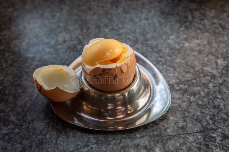 Broken Breakfast Egg on Table Stock Image - Image of abortion, shine ...