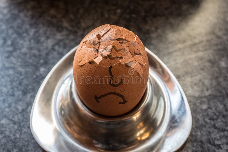 Broken Breakfast Egg on Table Stock Photo - Image of white, cholesterol ...
