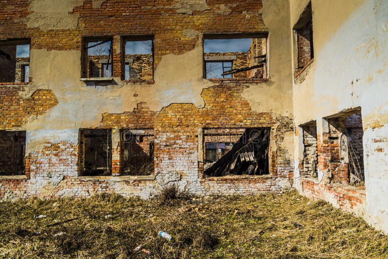 Broken Brick House stock photo. Image of vintage, destroy - 91948384