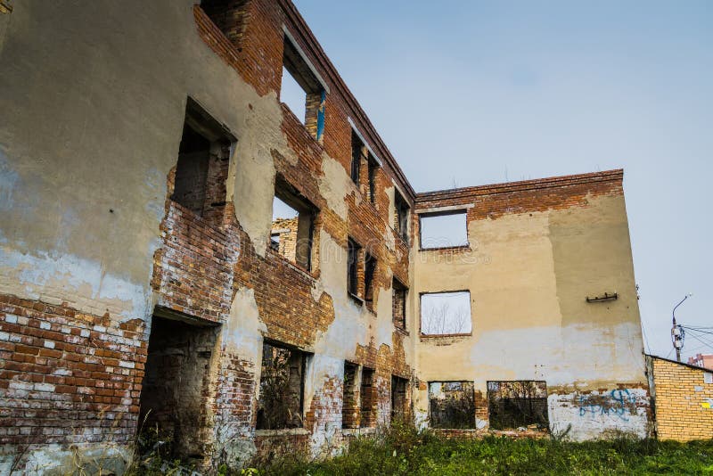 Broken Brick House stock photo. Image of construction - 93717164