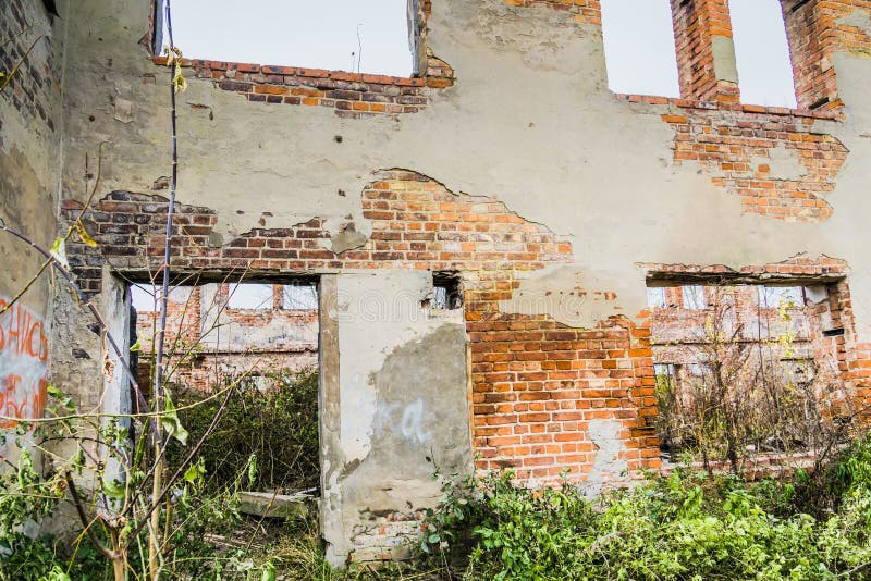 Broken Brick House stock photo. Image of broken, grunge - 91948254