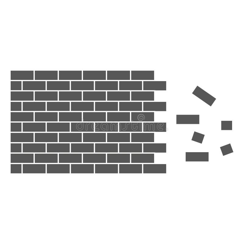 Broken Brick Wall. Abstract Vector Design. Gray Block Details ...