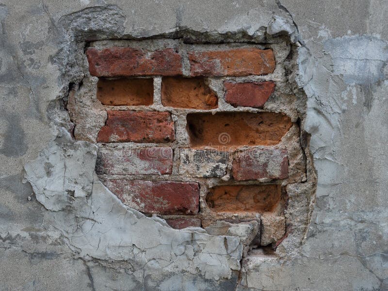 Broken brick wall stock image. Image of brick, details - 99077517
