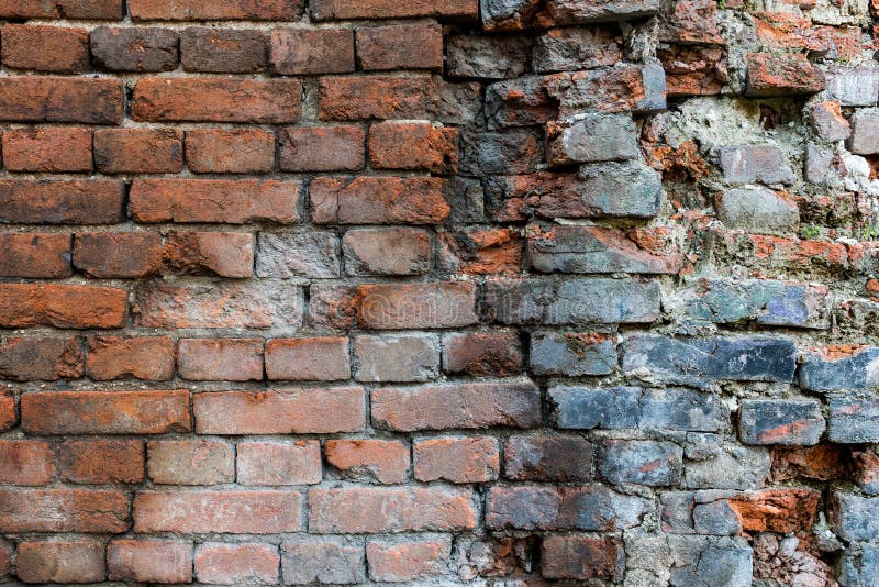 Broken brick wall. stock photo. Image of deteriorating - 61791558