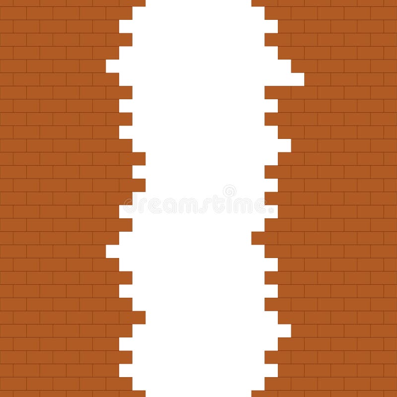 Broken Brick Wall with Place for Text. Vector Illustration Stock Vector ...