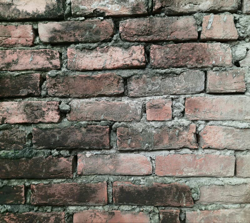 A Broken Brick Wall Pattern Stock Photo - Image of home, background ...