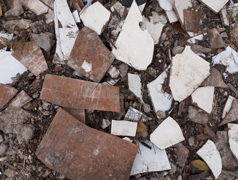 Ceramic Shards Left Over from House Construction Stock Image - Image of ...