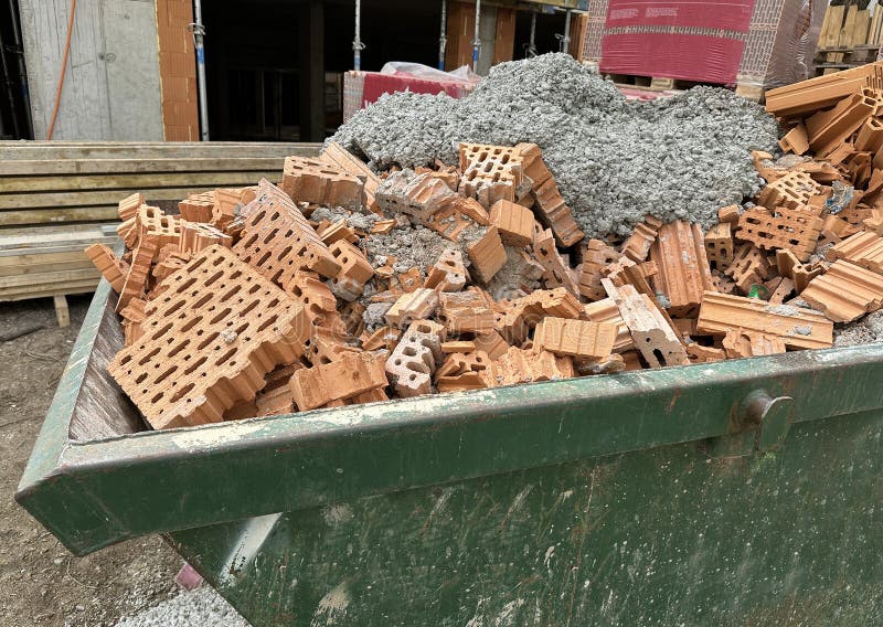 Broken Bricks at the Construction Site Stock Photo - Image of brick ...
