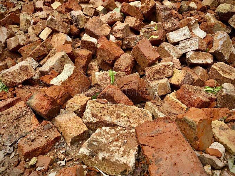 Broken Bricks Stack stock image. Image of damaged, material - 186839507