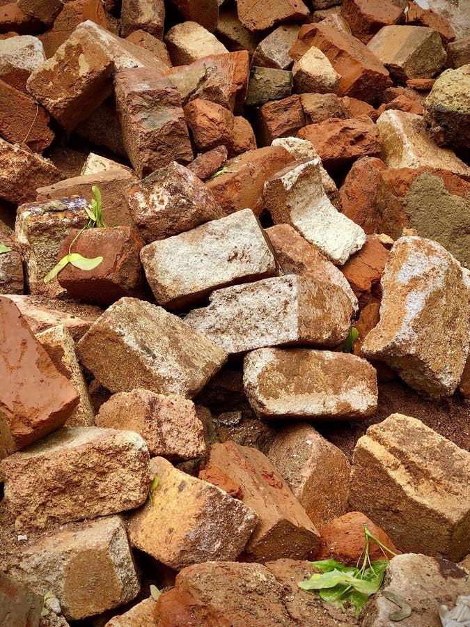 Broken Bricks Stack stock image. Image of collapse, builder - 186839515
