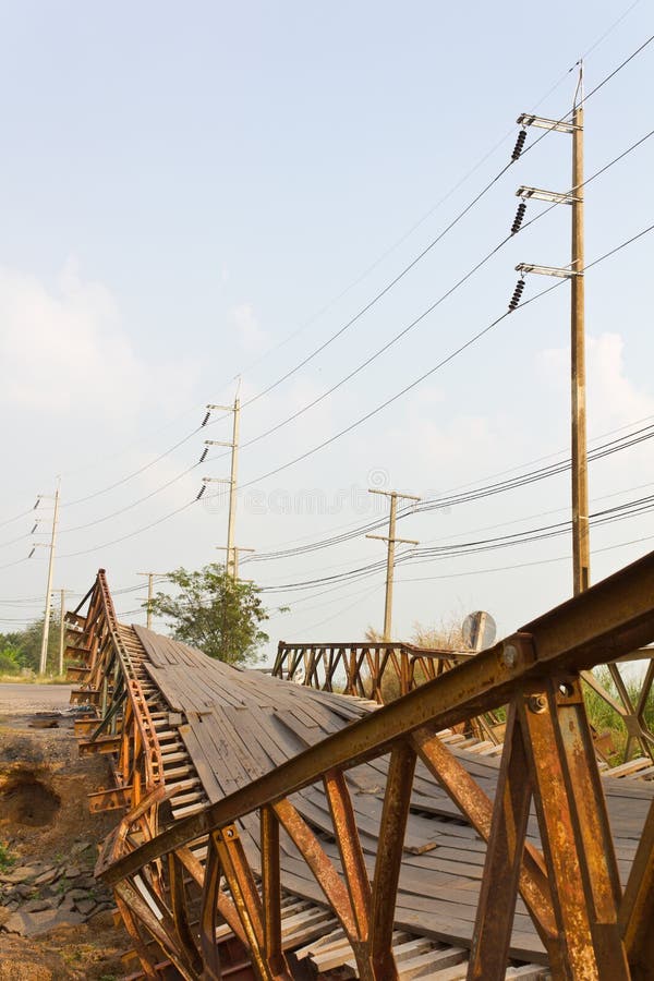 Broken Bridge. stock image. Image of damage, nature, road - 23199901