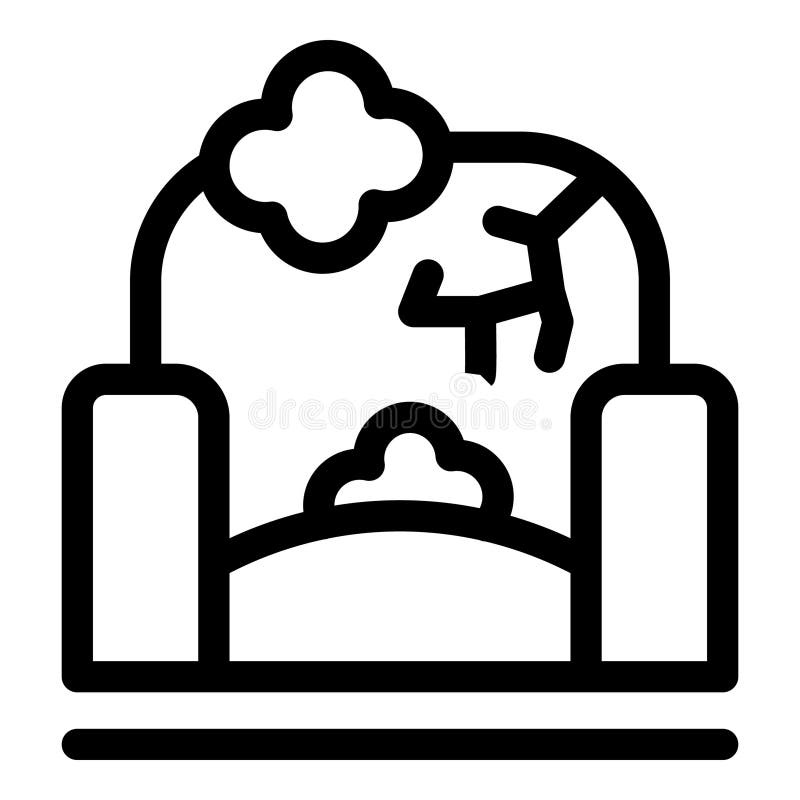 Broken Bridge Connecting Two Cliffs Overcoming Obstacles Icon Stock ...