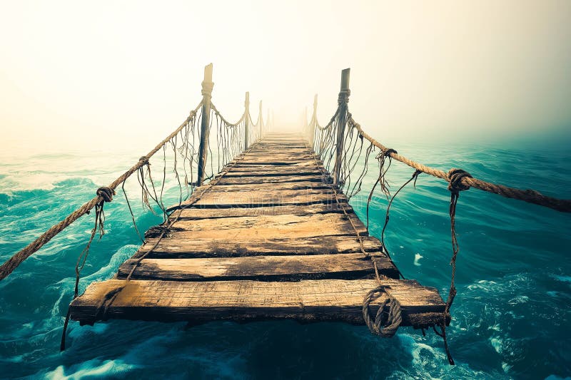 Broken Bridge. Difficulty and Challenge Concept Stock Illustration ...