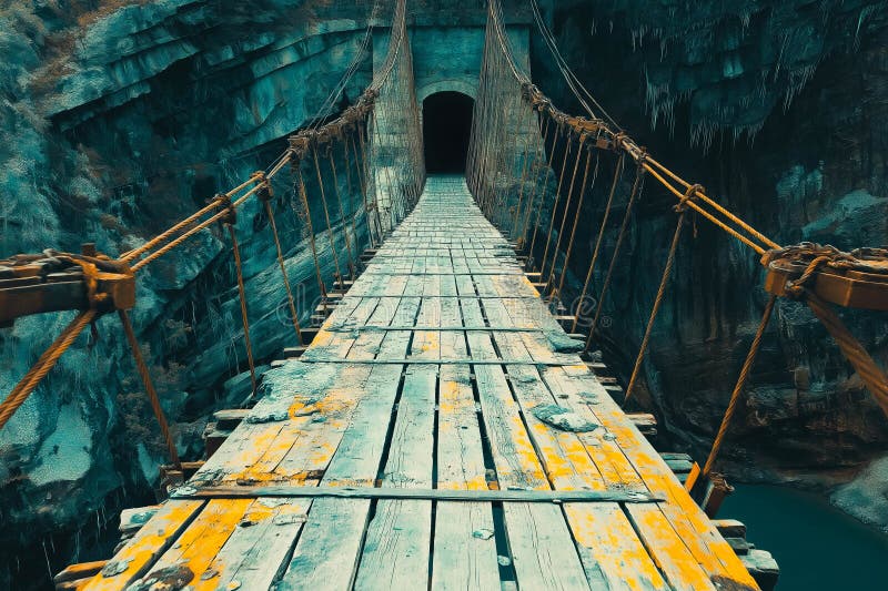 Broken Bridge. Difficulty and Challenge Concept Stock Illustration ...