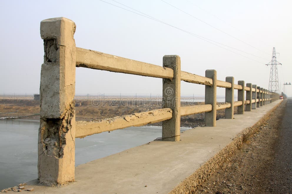 Broken bridge and pylon stock image. Image of restore - 381344513