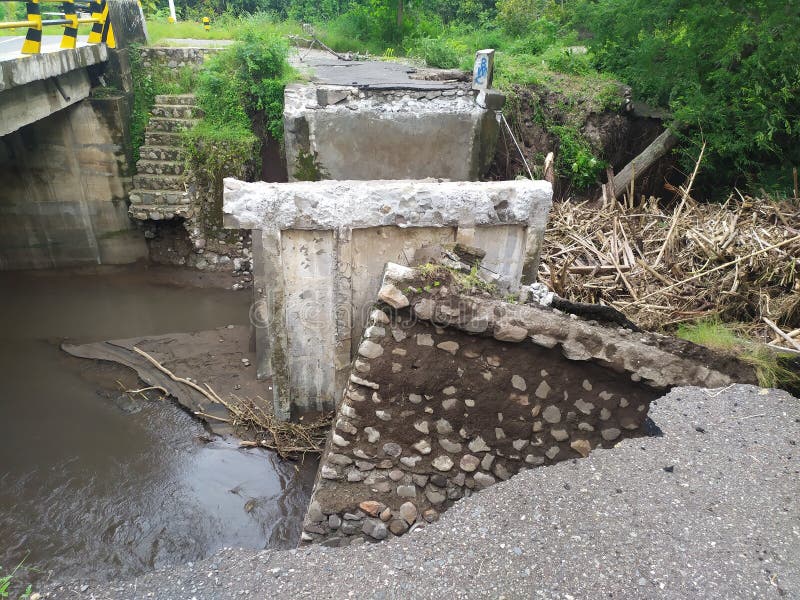 Broken Bridge because Rain at Night on Lembata Nusa Tenggara Timur ...