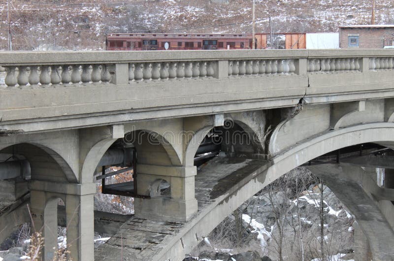 Broken Bridge and Train stock photo. Image of closed - 93364774