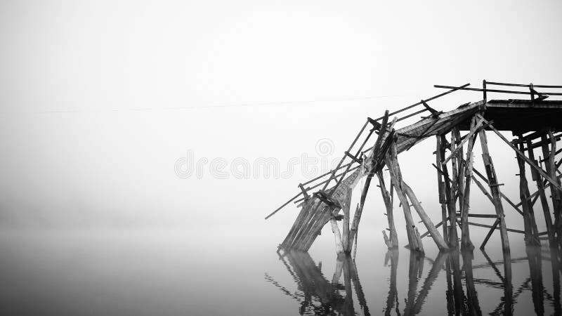 Broken bridge stock image. Image of wood, thailand, thai - 42852869