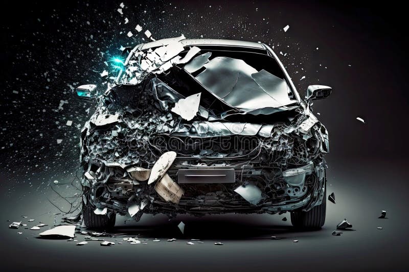 Broken Broken after Car Accident Collision Stock Illustration ...
