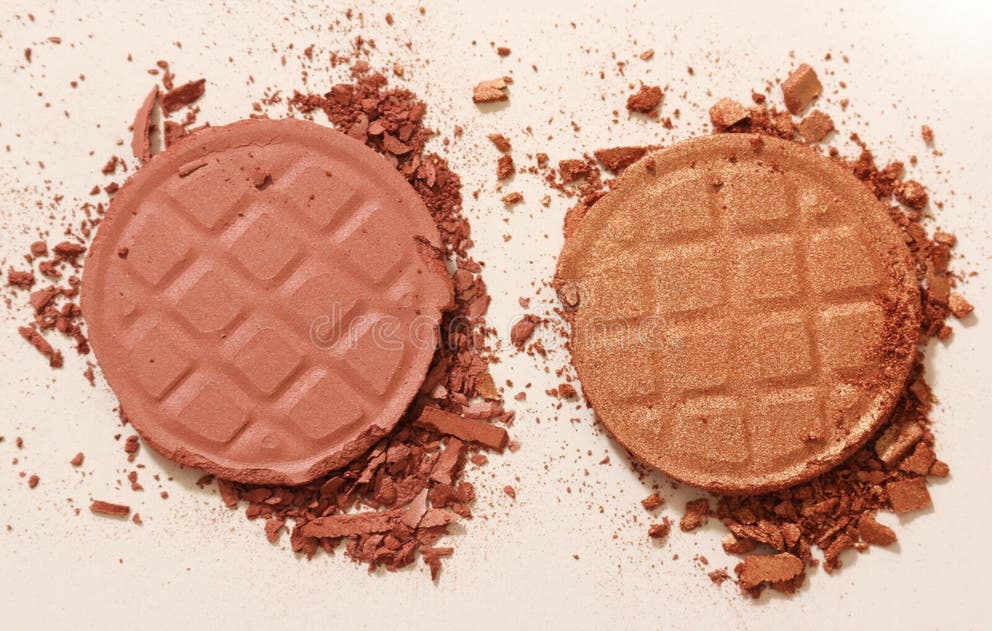 Broken Bronzer and Blush Cosmetics Close Up Stock Image - Image of ...