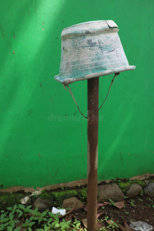 Broken Bucket Placed on Iron Pipe Stock Image - Image of leak ...
