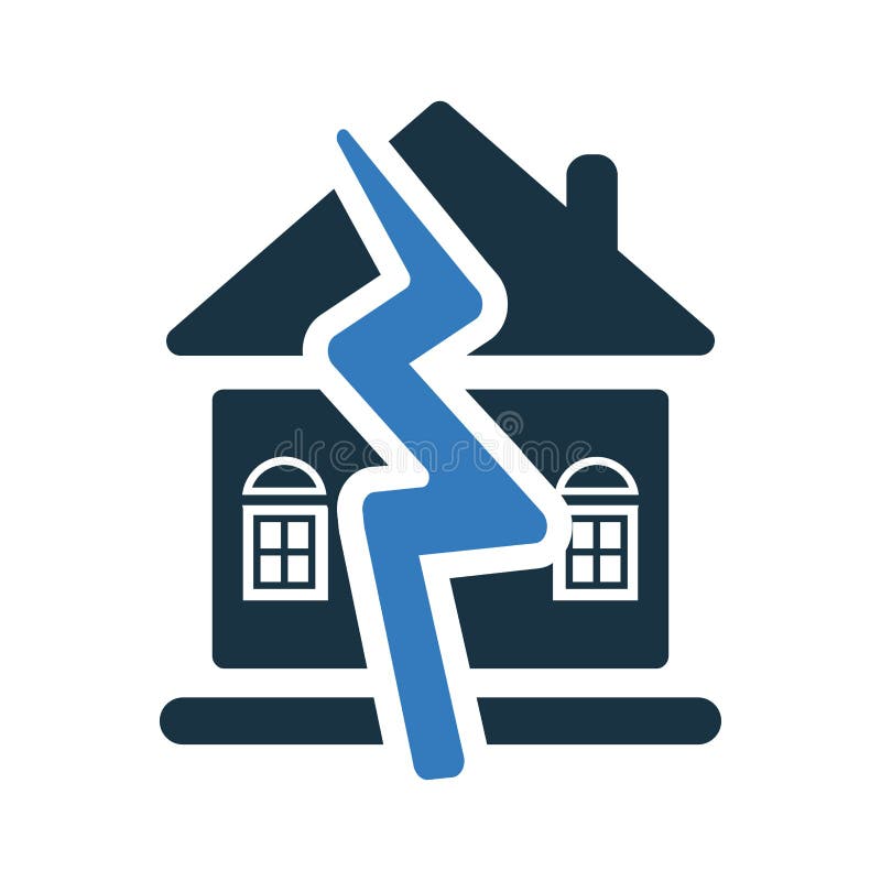 Broken Building, Earthquake Icon Design Stock Vector - Illustration of ...