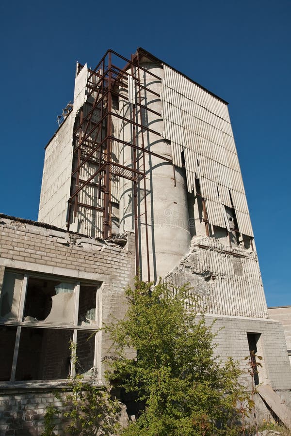 Broken Building at Industrial Site Stock Photo - Image of corrosion ...