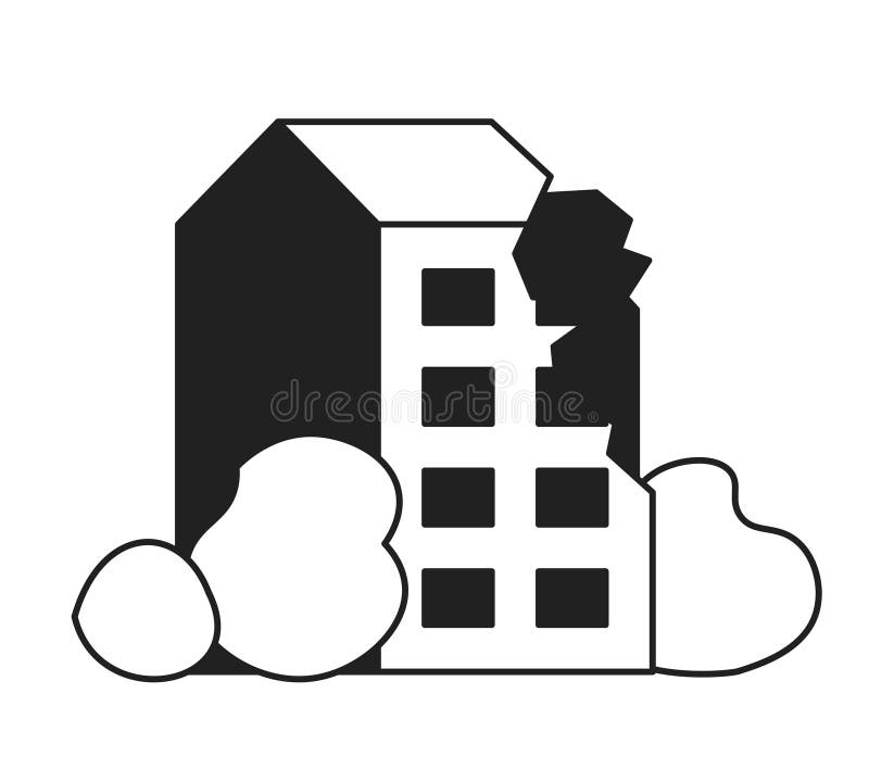 Broken Old Tv Flat Line Color Isolated Vector Object Stock Illustration