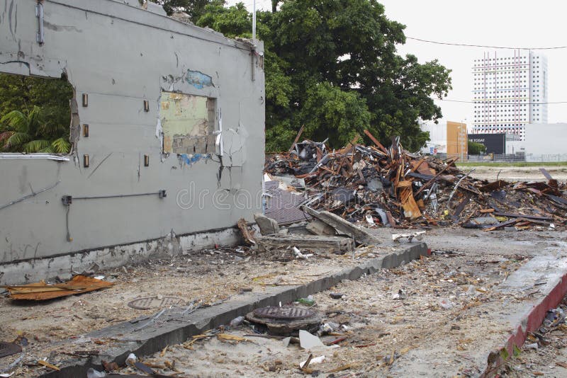 Broken building stock photo. Image of demo, broken, rubble - 60448146