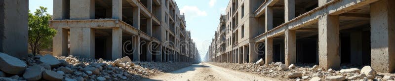 Broken Building Under Construction, Empty Street, Recovery, Demolition ...