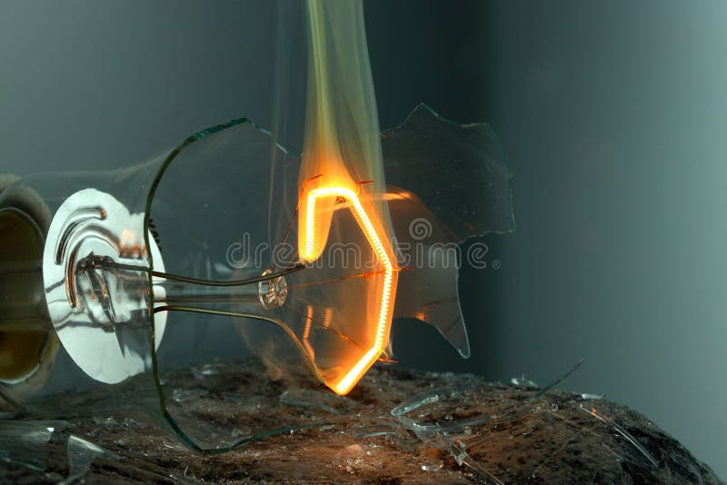 Broken bulb stock image. Image of broken, glass, darkness - 1324421