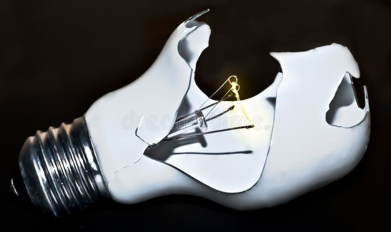 Broken bulb stock photo. Image of isolated, light, crushed - 26449750
