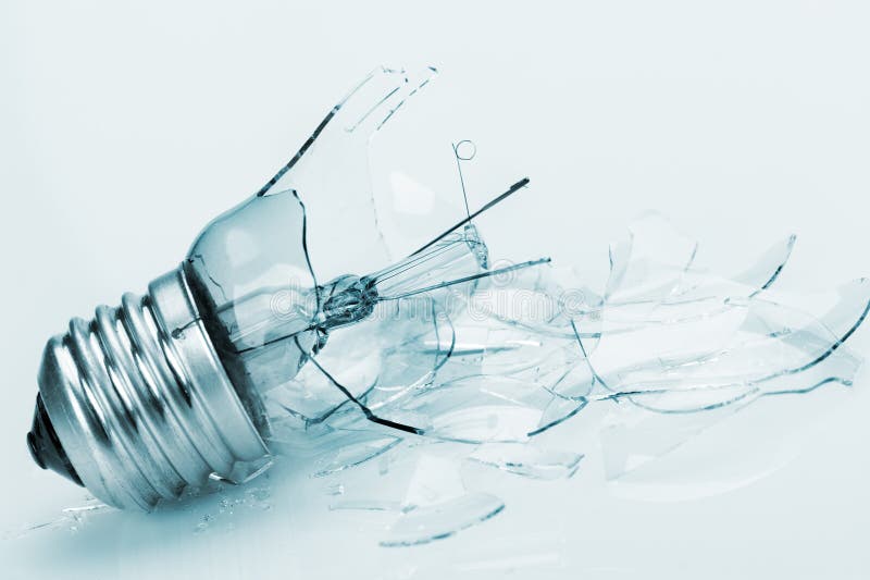 The broken bulb stock image. Image of energy, lamp, fragmented - 22185317
