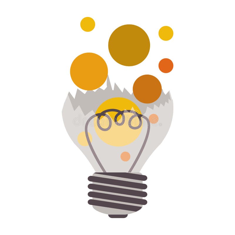 Broken Bulb with Colorful Bubbles Stock Vector - Illustration of ...