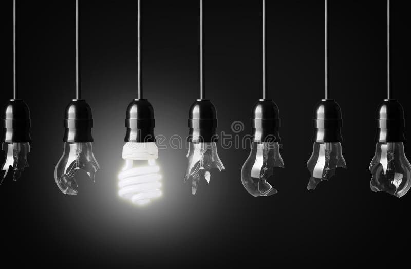 Broken Bulbs in a Landfill of Waste Stock Image - Image of turn ...