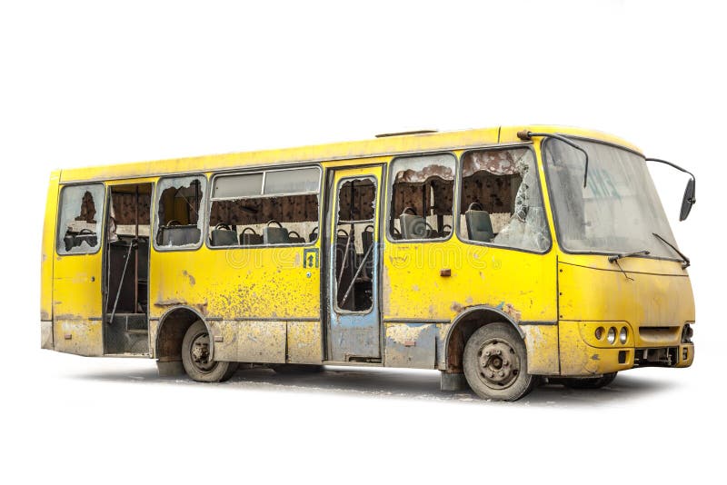 Broken bus stock image. Image of vehicle, driving, shattered - 54133577