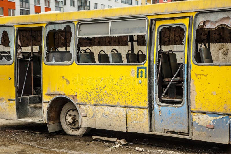 Broken bus stock photo. Image of frontal, rust, transportation - 54133588