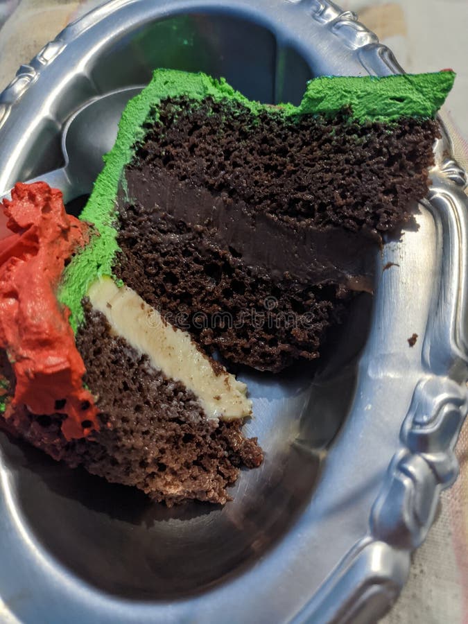 Broken Cake Placed on Plate Stock Photo - Image of dessert, baking ...