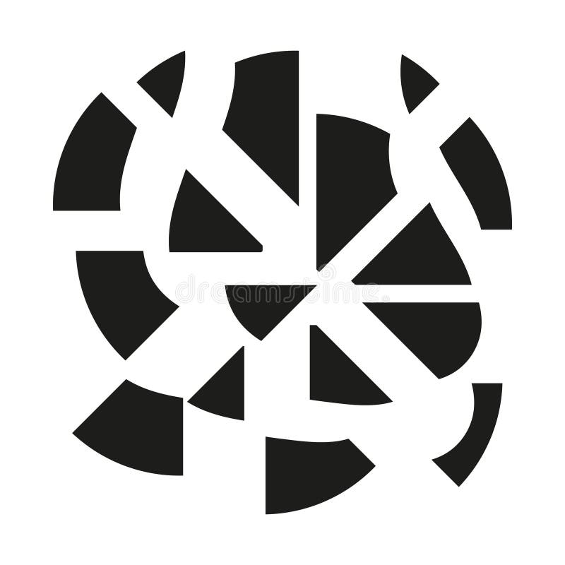 Broken Camera Shutter Icon. Abstract Black Design. Fragmented ...