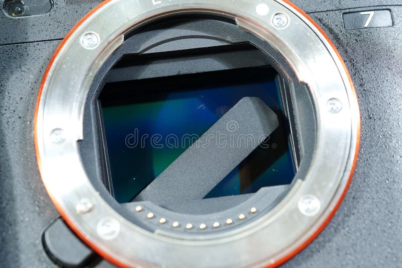 Broken Camera Shutter Reveals Sensor and Internal Components during ...