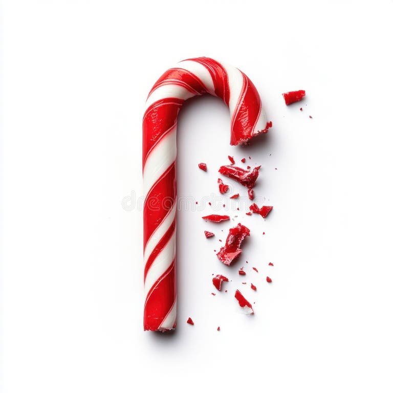 Broken Candy Cane on White Background Stock Illustration - Illustration ...