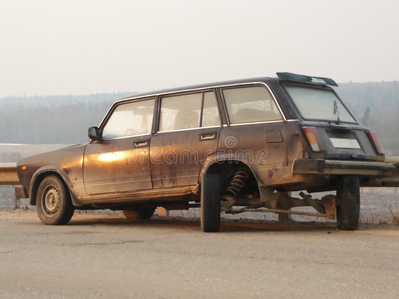 Broken car stock image. Image of outdoors, road, failure - 11553487