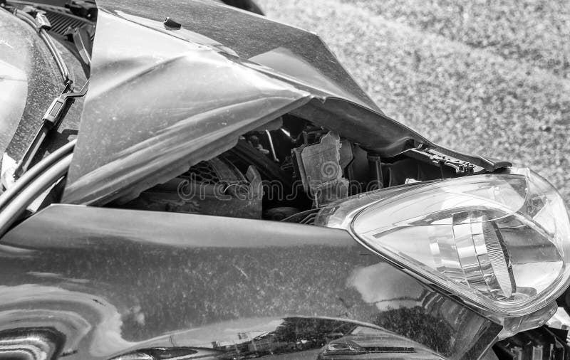 Broken Car after Accident, View of Car Front Stock Image - Image of ...