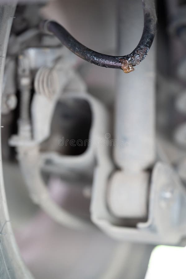Broken car break system stock image. Image of inspection - 311333461