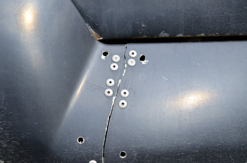 Broken car bumper stock image. Image of iron, disrepair - 361559091