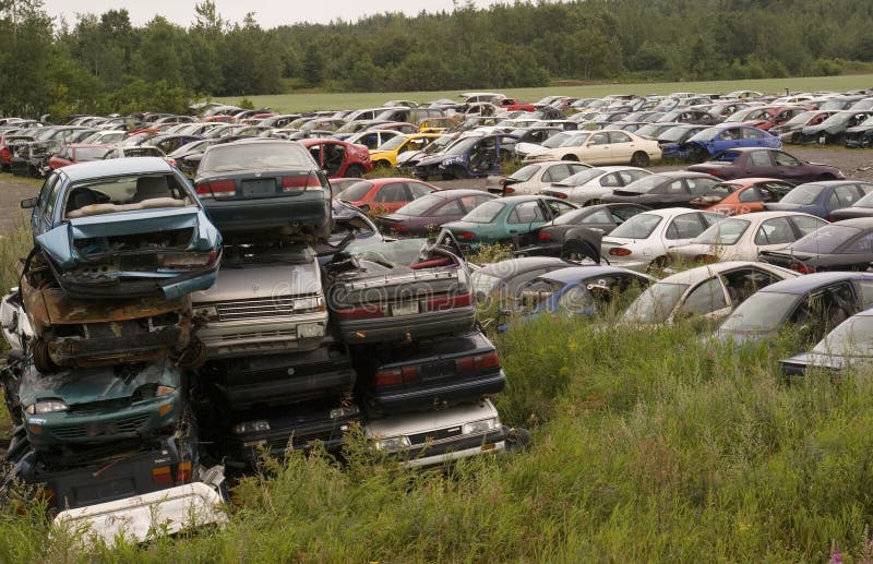 Broken car dump stock image. Image of lights, windshield - 6004447