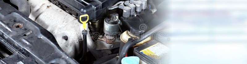 Broken car engine. stock image. Image of service, tools - 87463231